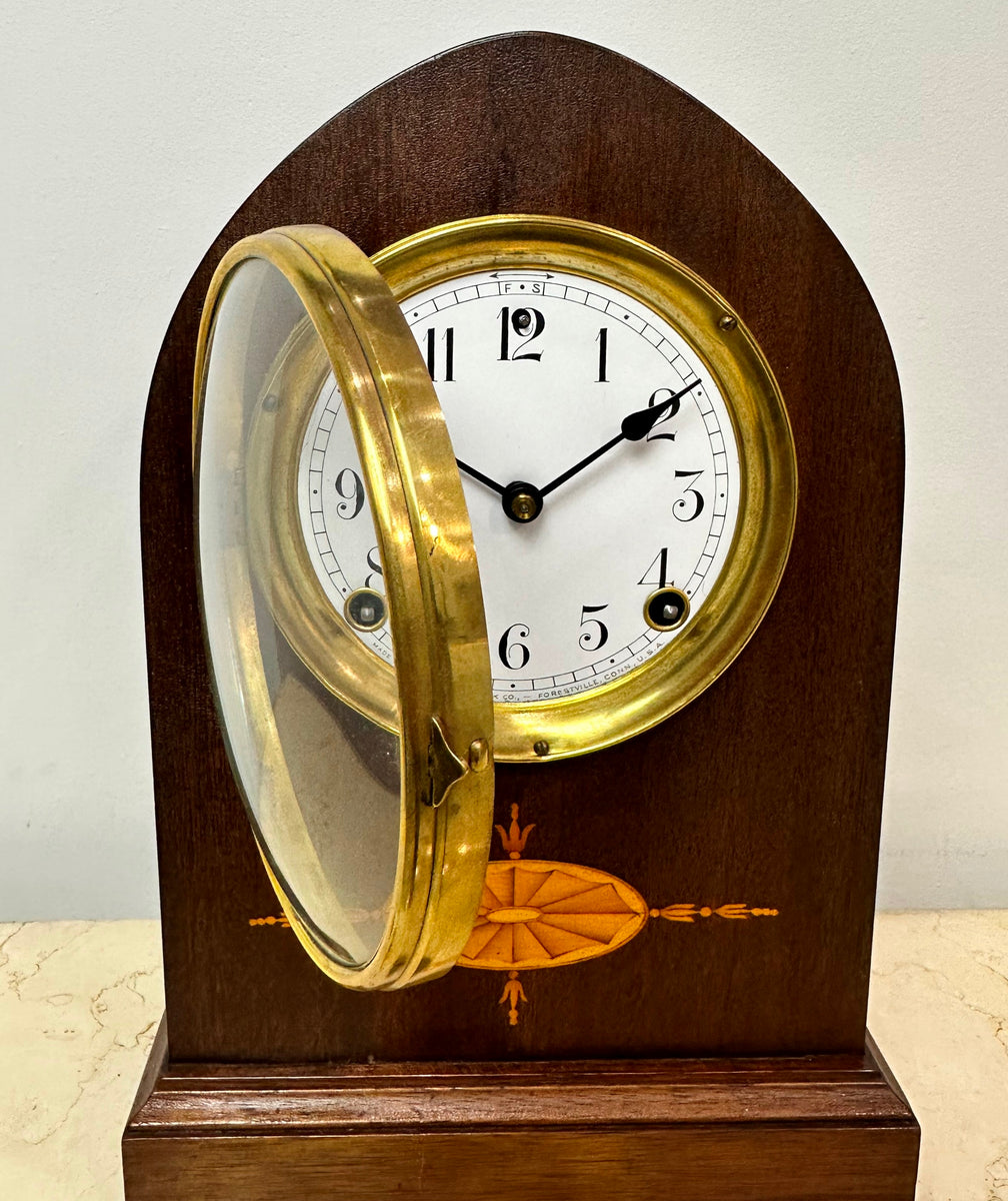 Antique Oak Sessions Hammer on Coil Chime Mantel Clock | Adelaide Clocks