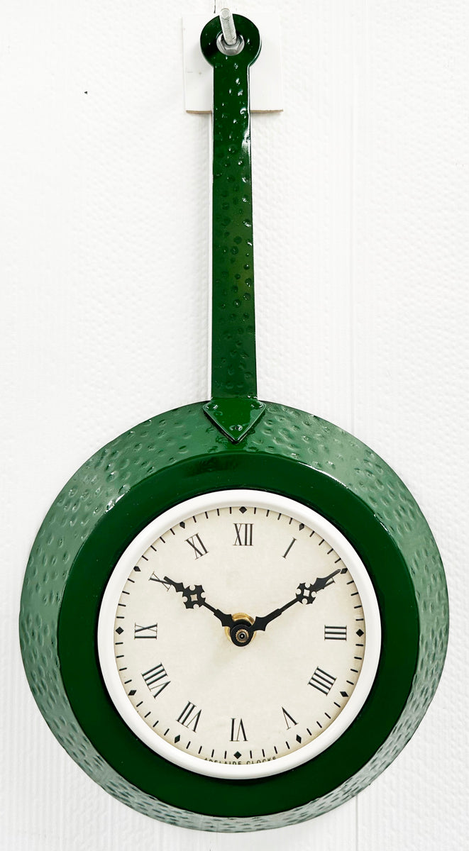 Vintage Kitchen Frying Pan Battery Wall Clock | Adelaide Clocks