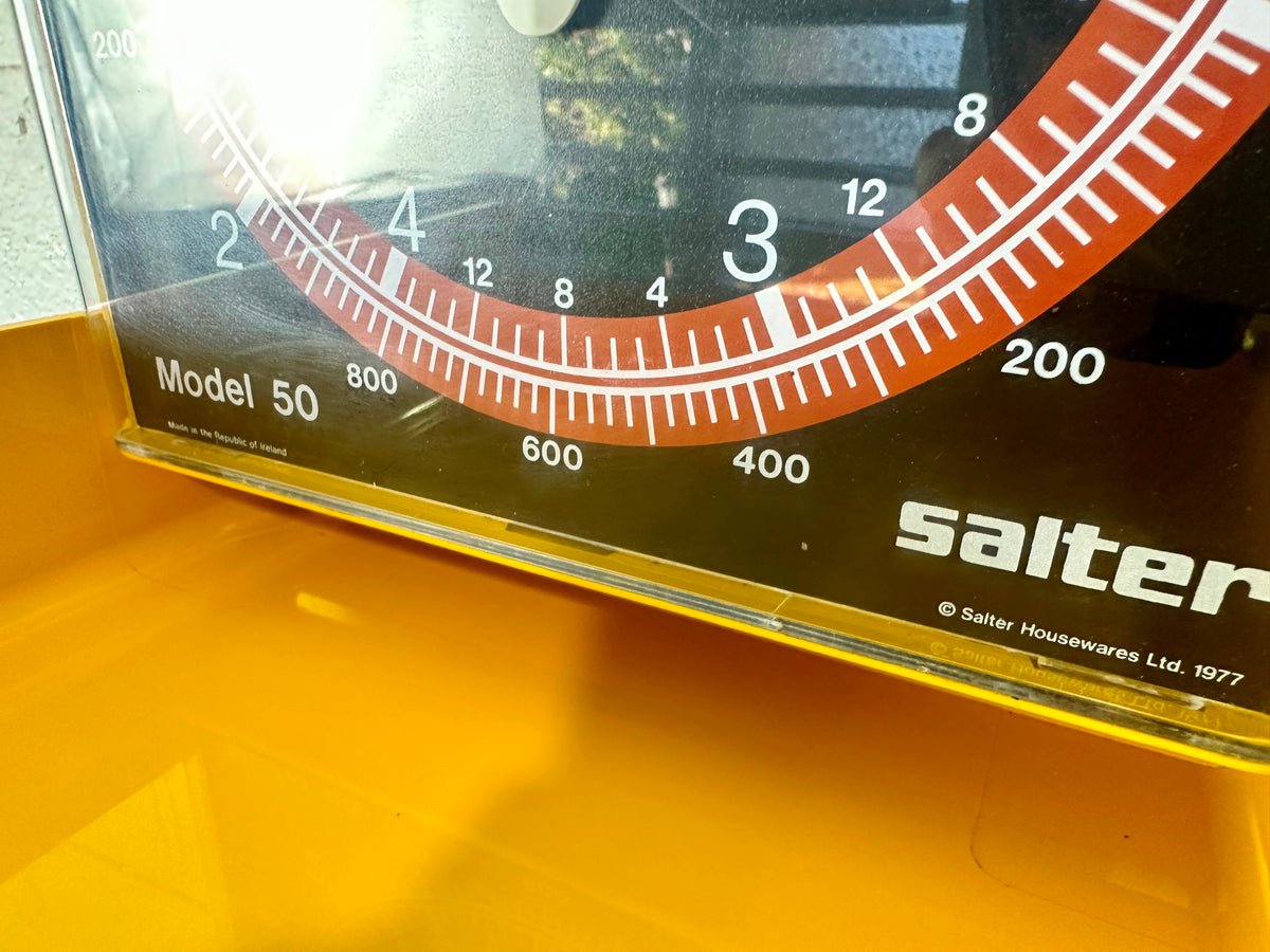 Vintage Salter Shop Yellow Plastic Wall Scale | Adelaide Clocks