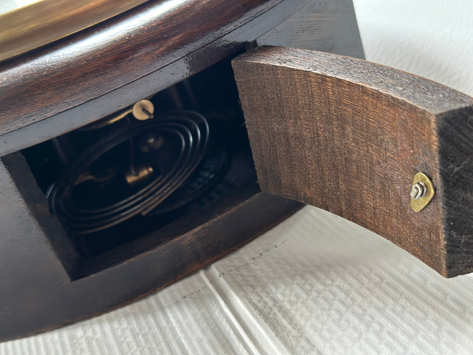 Antique Round Station Drop Dial Hammer on Coil Chime Wall Clock ...