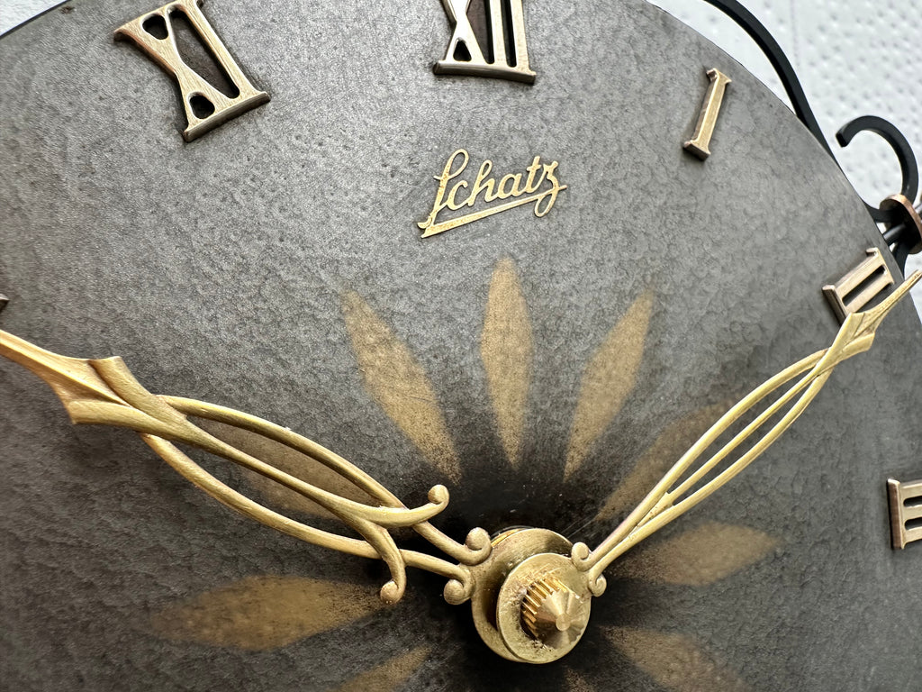 Vintage SCHATZ Elexacta Metal Battery Wall Clock | Adelaide Clocks