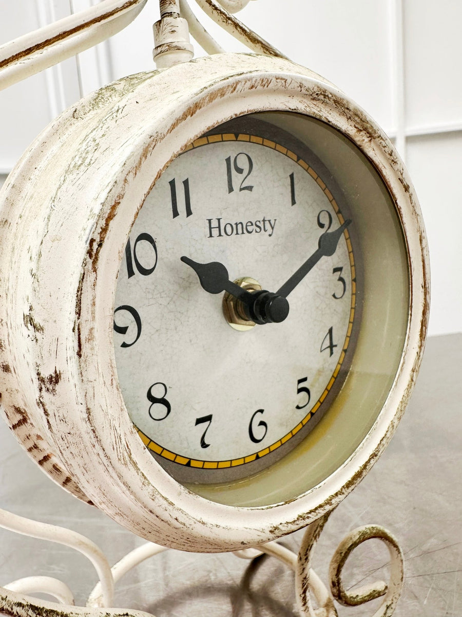 Vintage Double Sided Distressed Style Battery Mantel Clock | Adelaide ...