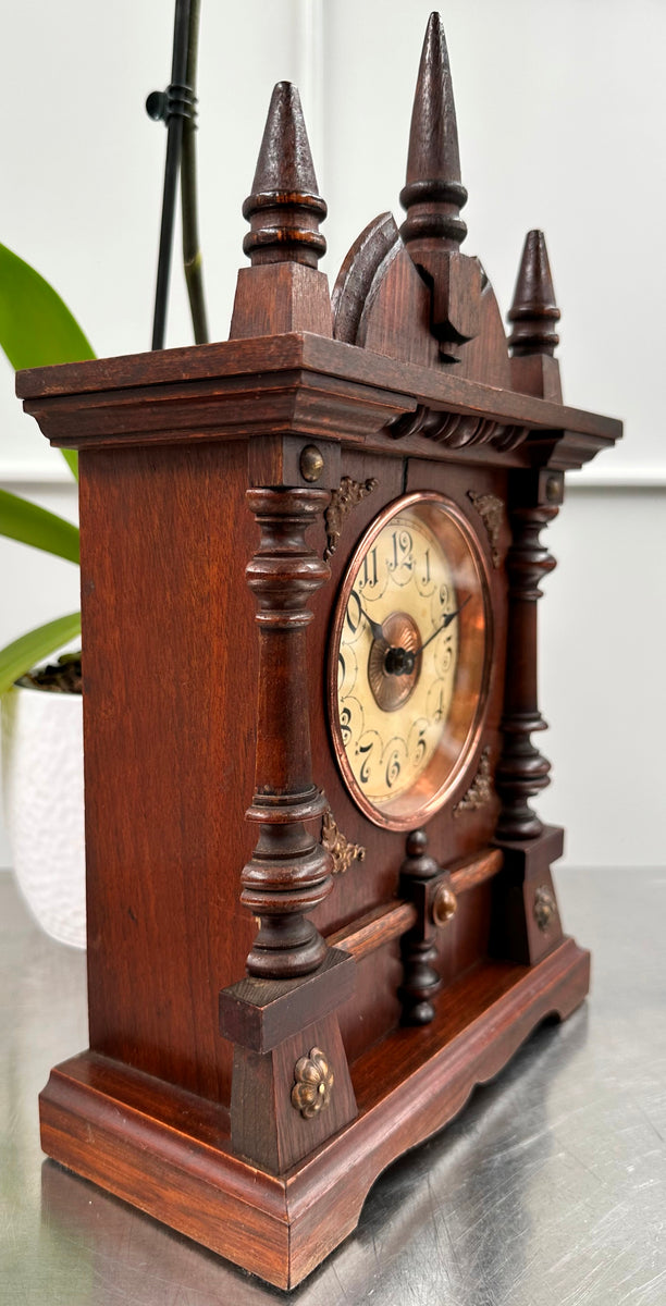 Antique Baduf Bell Strike Steeple Mantel Clock | Adelaide Clocks