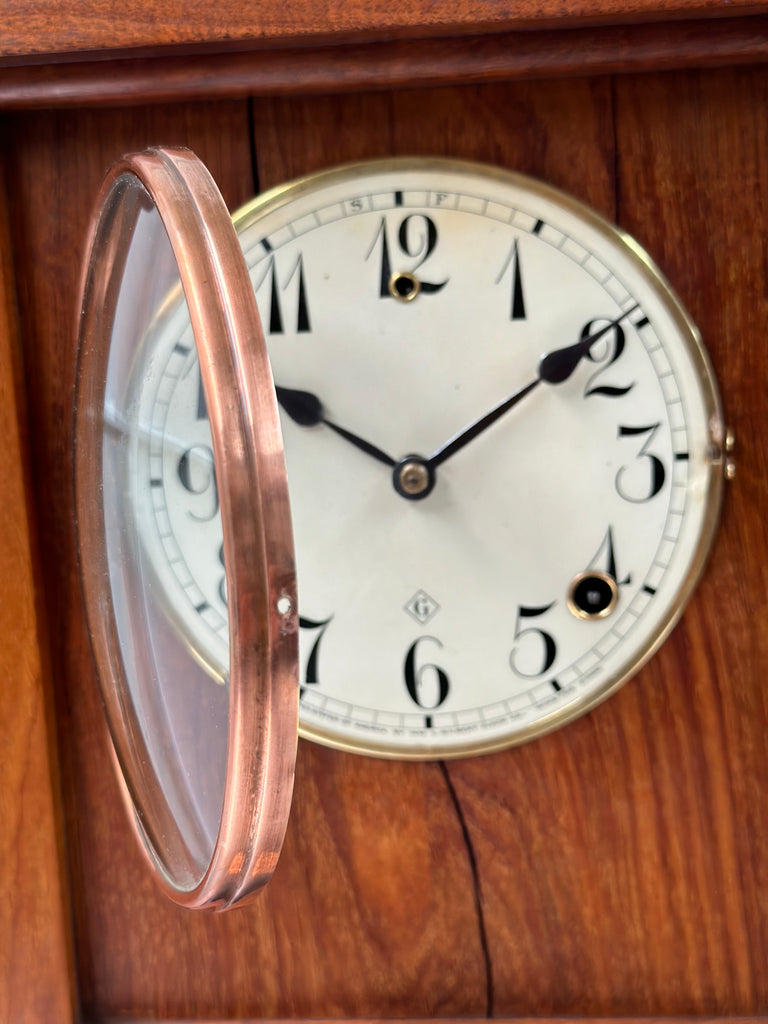 Antique GILBERT U.S.A Bell Chime and Hammer on Coil Strike Mantel Clock ...