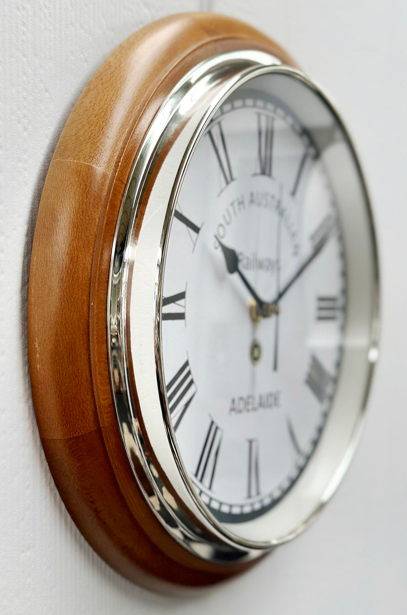 Vintage Adelaide Railway Station Battery Wall Clock | Adelaide Clocks