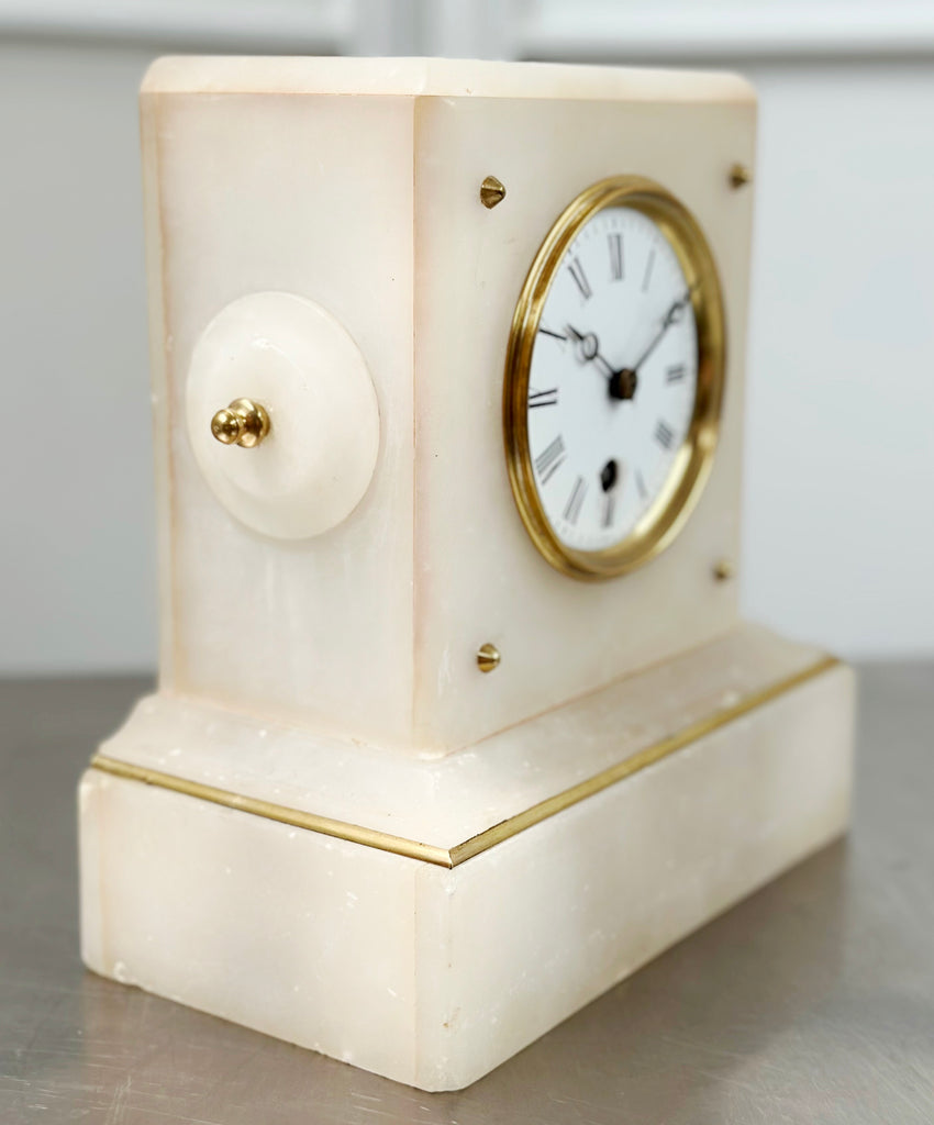 Antique French Alabaster Mantel Clock | Adelaide Clocks