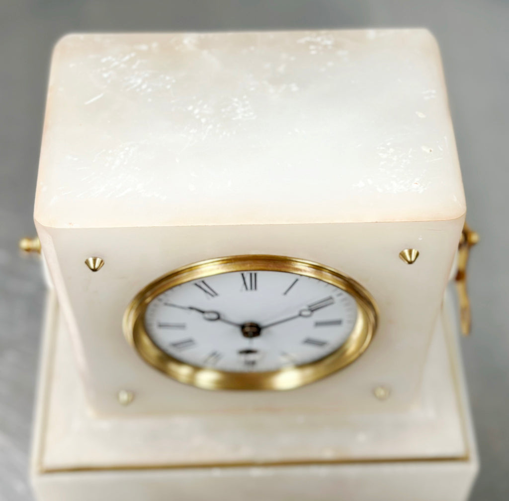 Antique French Alabaster Mantel Clock | Adelaide Clocks