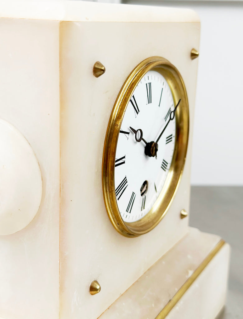 Antique French Alabaster Mantel Clock | Adelaide Clocks