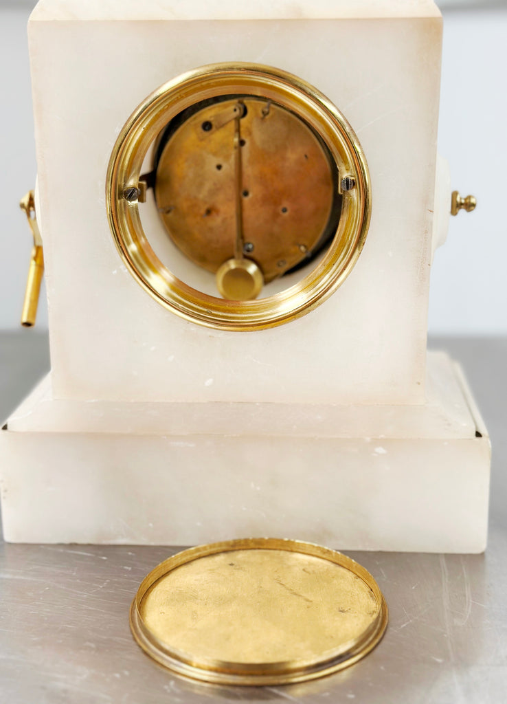 Antique French Alabaster Mantel Clock | Adelaide Clocks