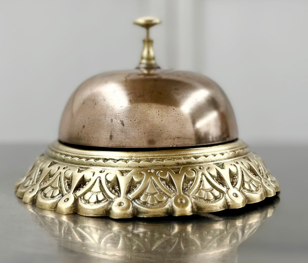 Antique Brass Counter Desk Service Hotel Bell | Adelaide Clocks