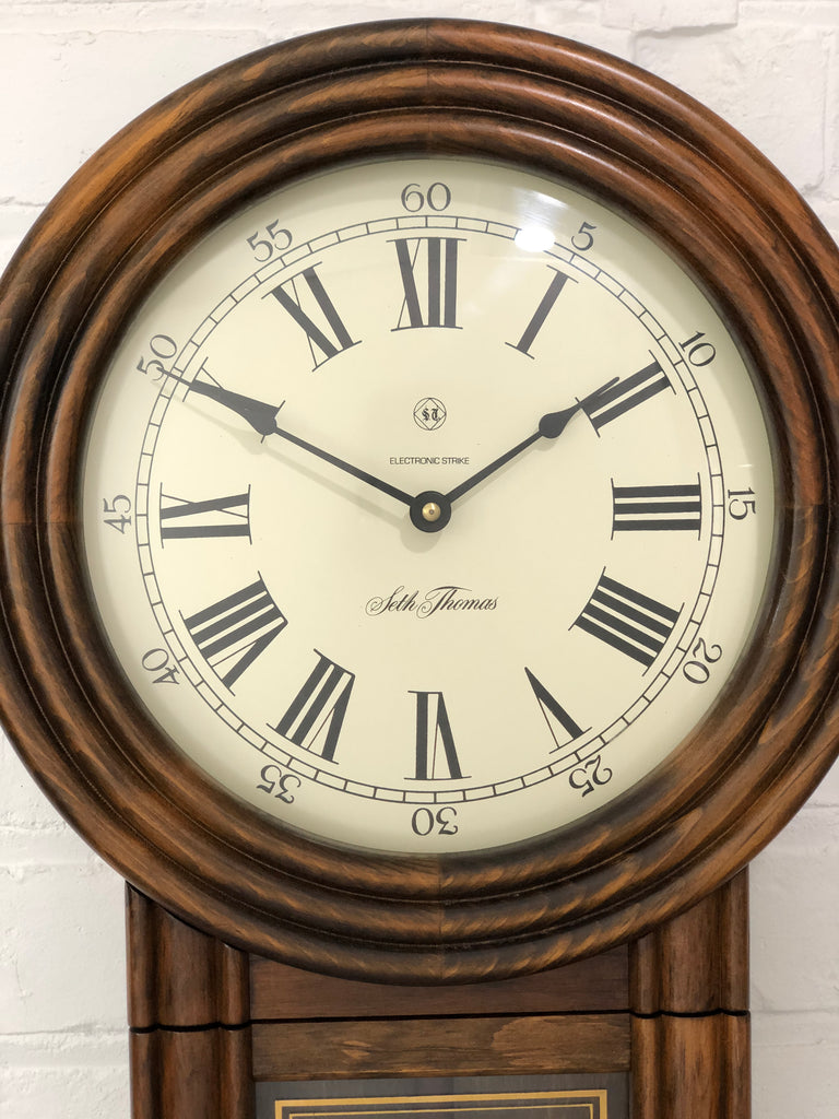 Vintage SETH THOMAS Pendulum Hammer Chime Battery Wall Clock | Adelaide ...