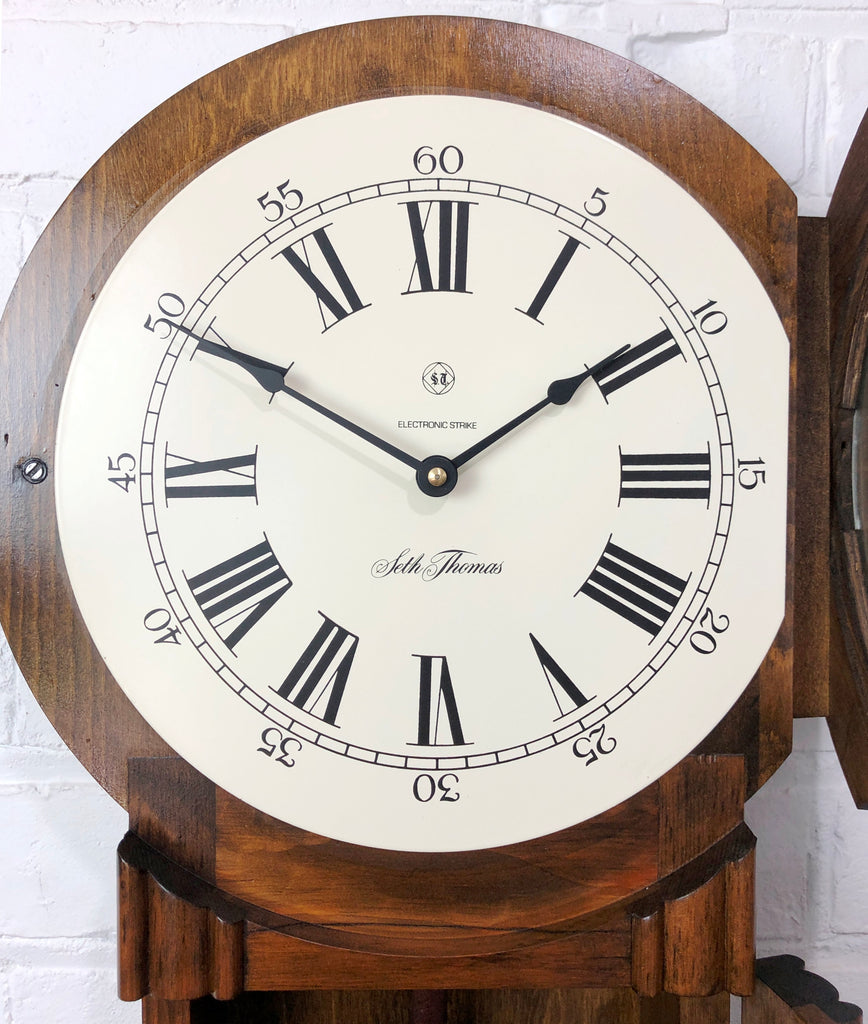 Vintage SETH THOMAS Pendulum Hammer Chime Battery Wall Clock | Adelaide ...