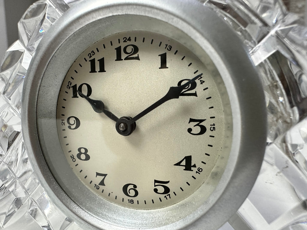 Vintage French Diamond Cut Crystal Desk Clock | Adelaide Clocks
