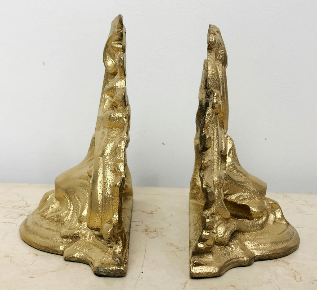 Vintage Original Cast Iron Ornate Bookends | Adelaide Clocks