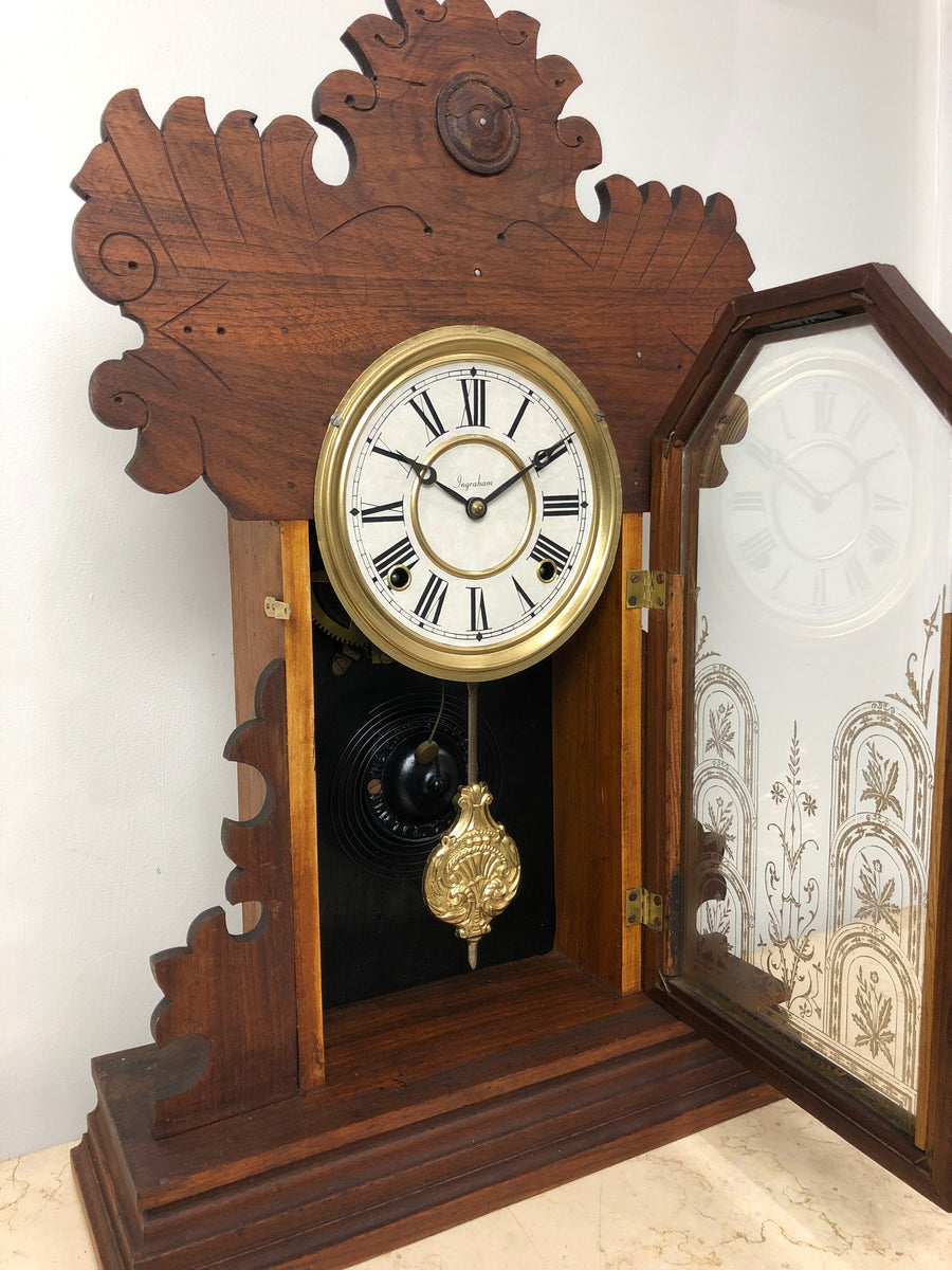 ANTIQUE Ingraham Cottage Mantel Clock | Adelaide Clocks