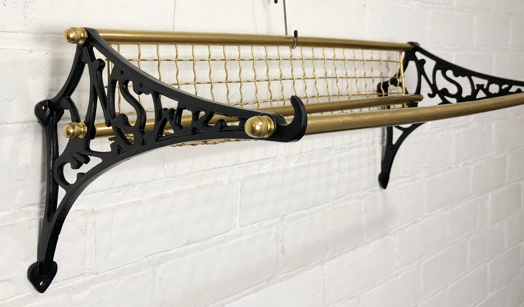 Vintage NSWR Cast Iron and Brass Railway Luggage Rack | Adelaide Clocks