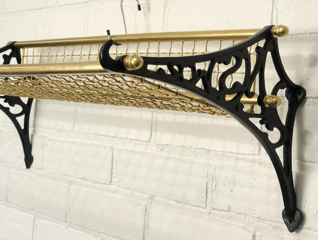 Vintage NSWR Cast Iron and Brass Railway Luggage Rack | Adelaide Clocks