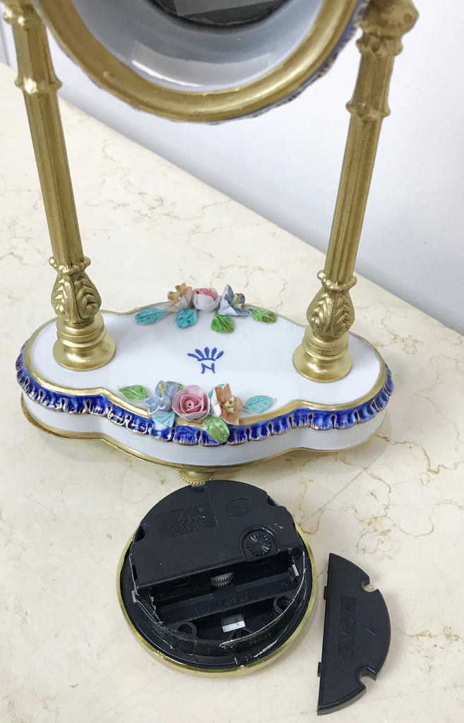 Vintage Italian Porcelain Mantel Clock | Adelaide Clocks