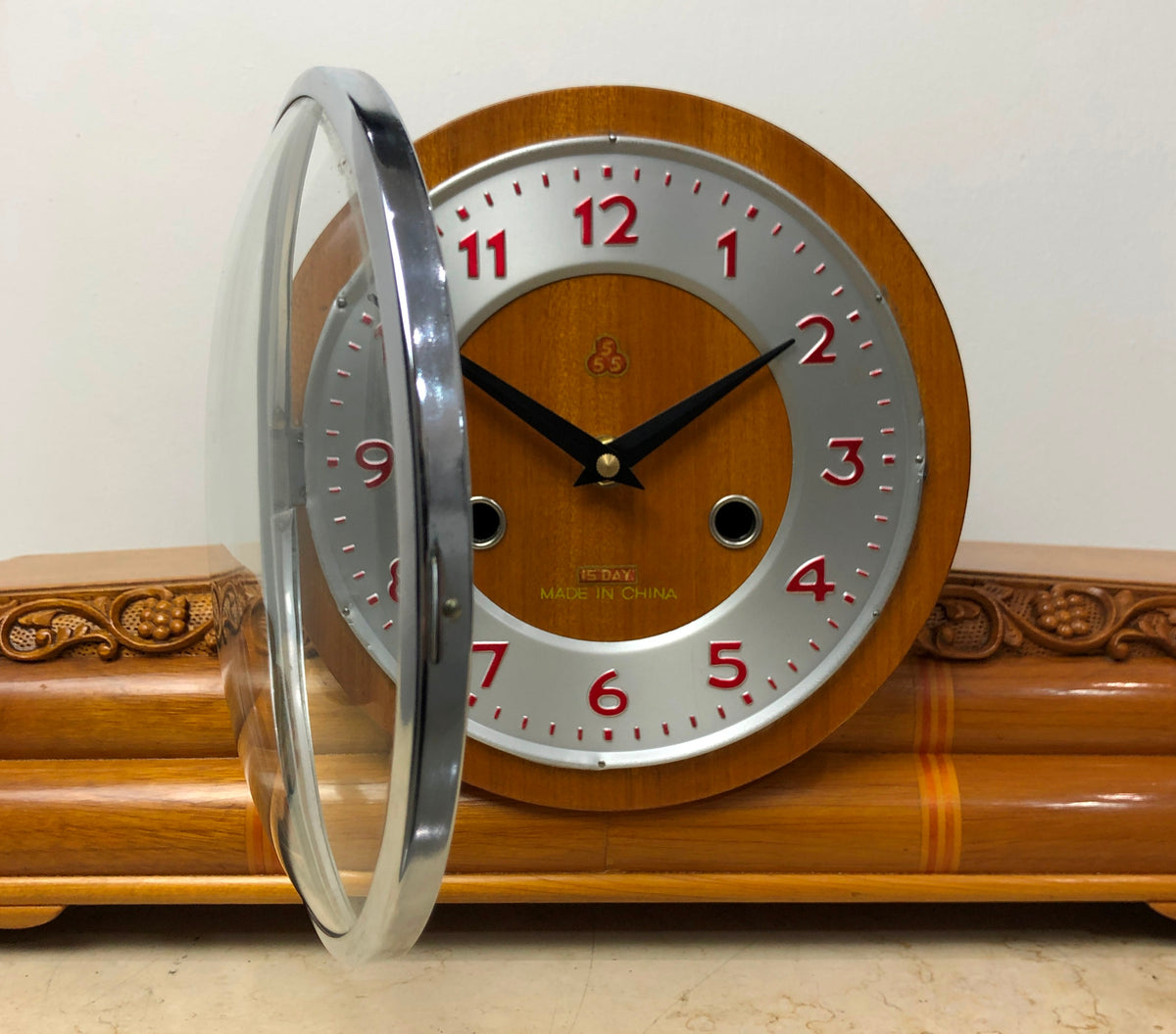 Vintage 555 15 Day China Battery Mantel Clock | Adelaide Clocks