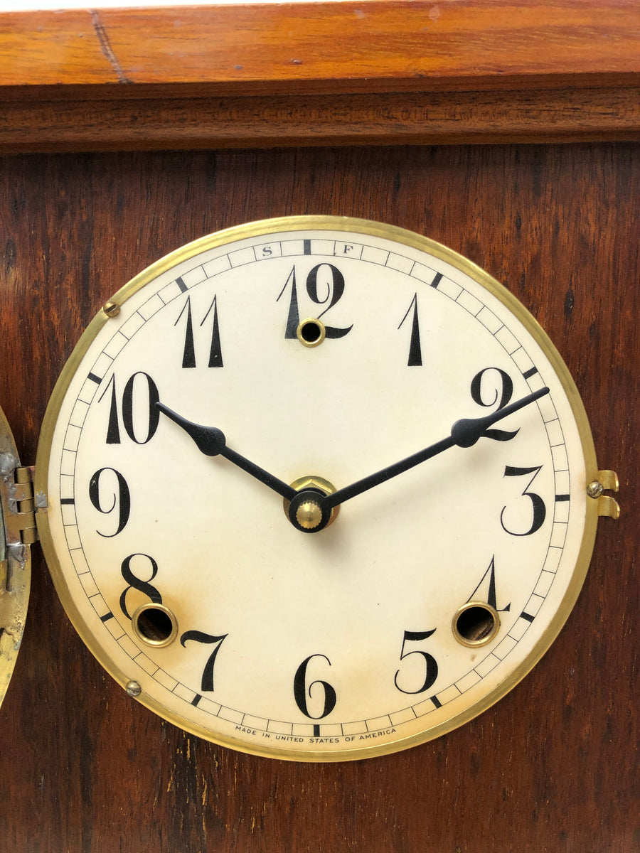 Original Antique USA Battery Mantel Clock | Adelaide Clocks