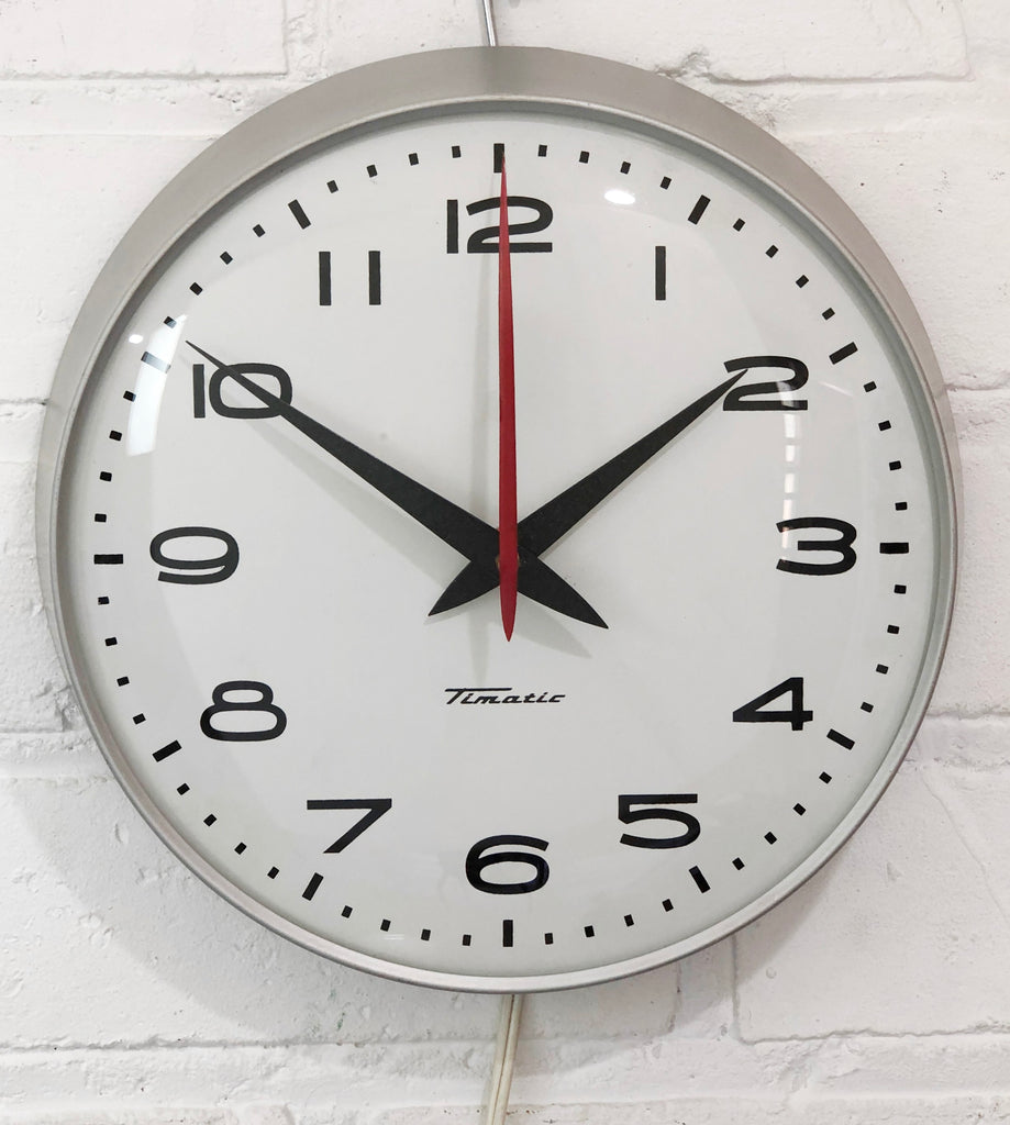 Vintage Electric Timatic Metal Wall Clock | Adelaide Clocks