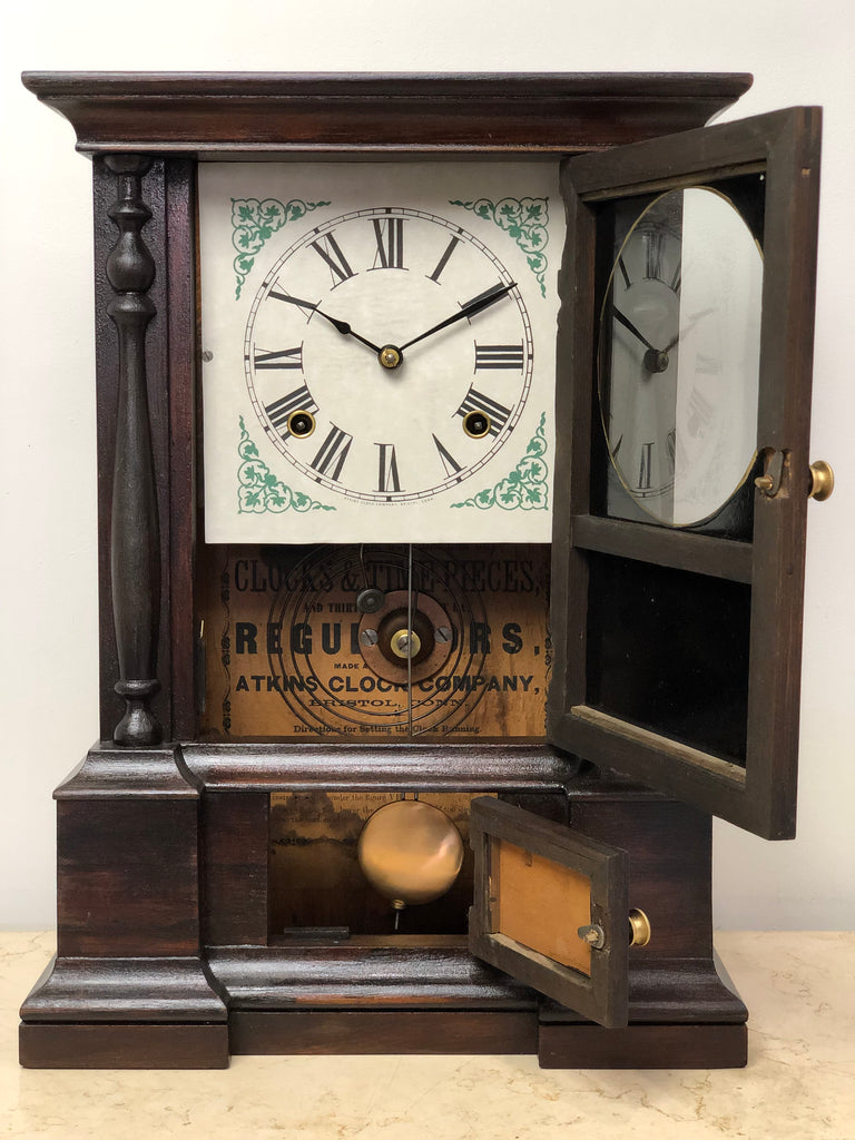 Antique Atkins Hammer on Coil Chime Mantel Clock | Adelaide Clocks