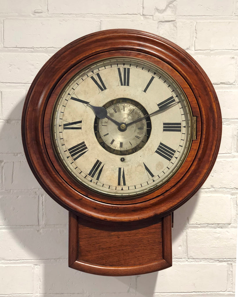 Antique Watchman's Pin Pendulum Fusee Wall Clock | Adelaide Clocks