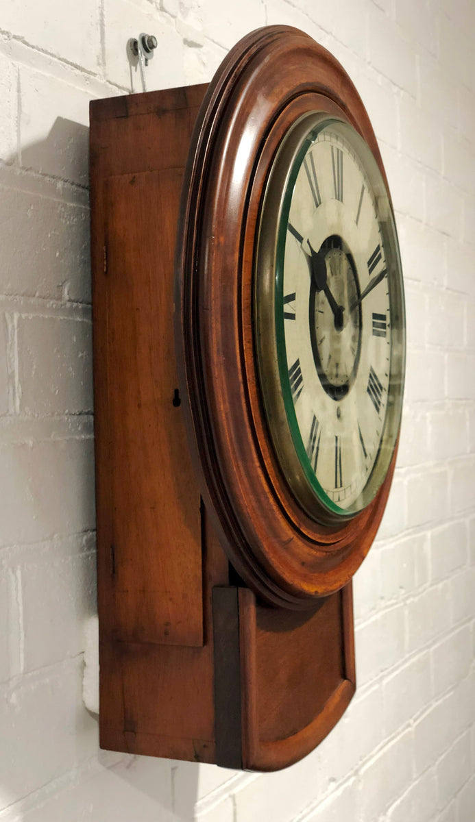 Antique Watchman's Pin Pendulum Fusee Wall Clock | Adelaide Clocks