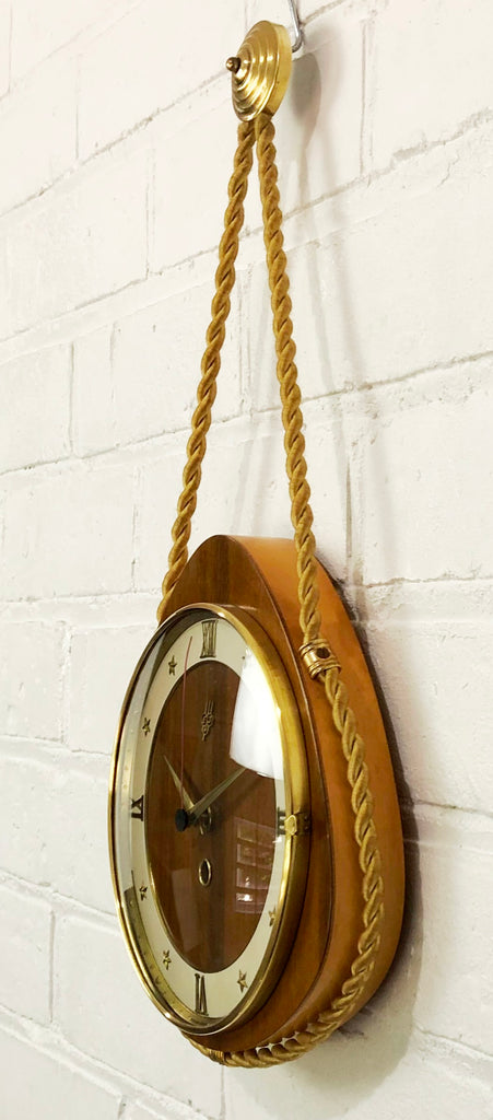 Vintage EJU Maritime Ship Rope Battery Wall Clock | Adelaide Clocks