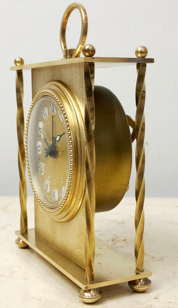 Vintage Brass WEHRLE German Alarm Desk Clock | Adelaide Clocks