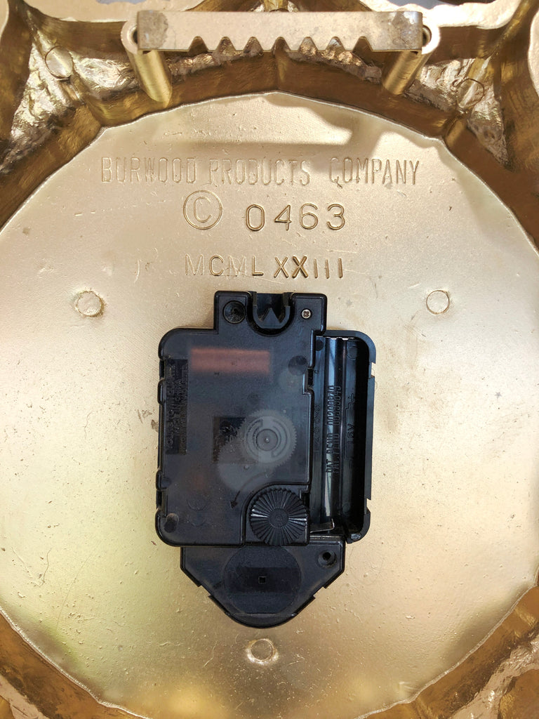 Vintage Gold Ornate Starburst Battery Wall Clock | Adelaide Clocks