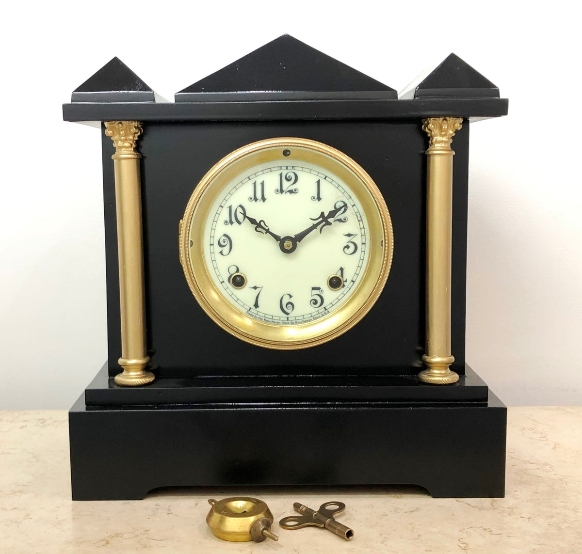 Antique Cast Iron NEW HAVEN U.S.A Mantel Clock | Adelaide Clocks