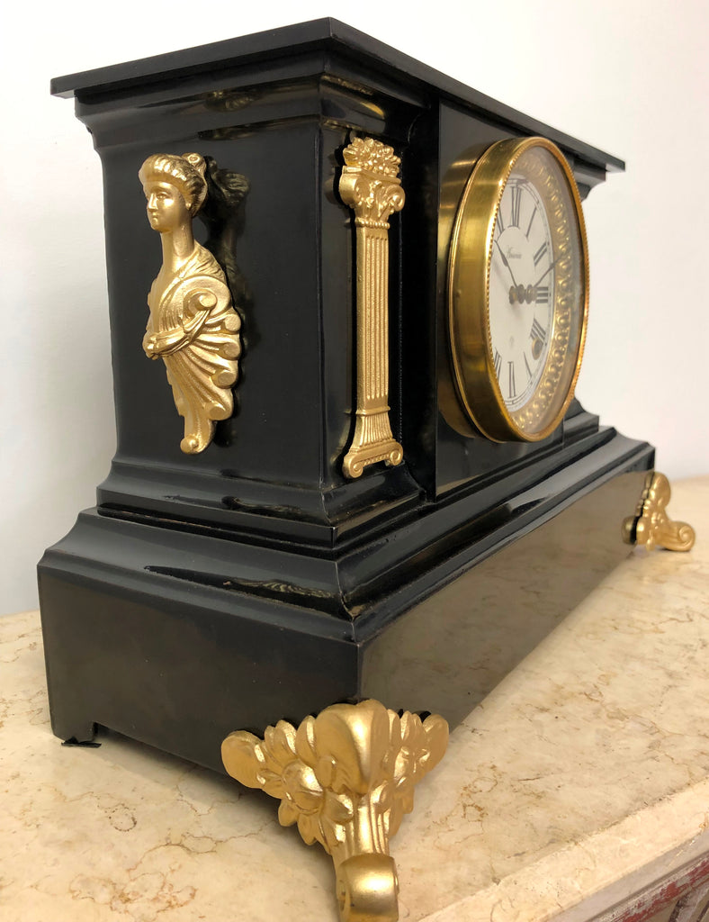 Antique Cast Iron Ansonia Hammer on Coil Chime Mantel Clock | Adelaide ...