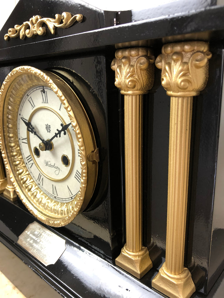Antique Waterbury Cast Iron Bell & Hammer Chime Mantel Clock | Adelaide ...