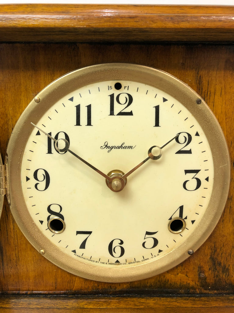 Antique Ingraham Battery Mantel Clock | Adelaide Clocks