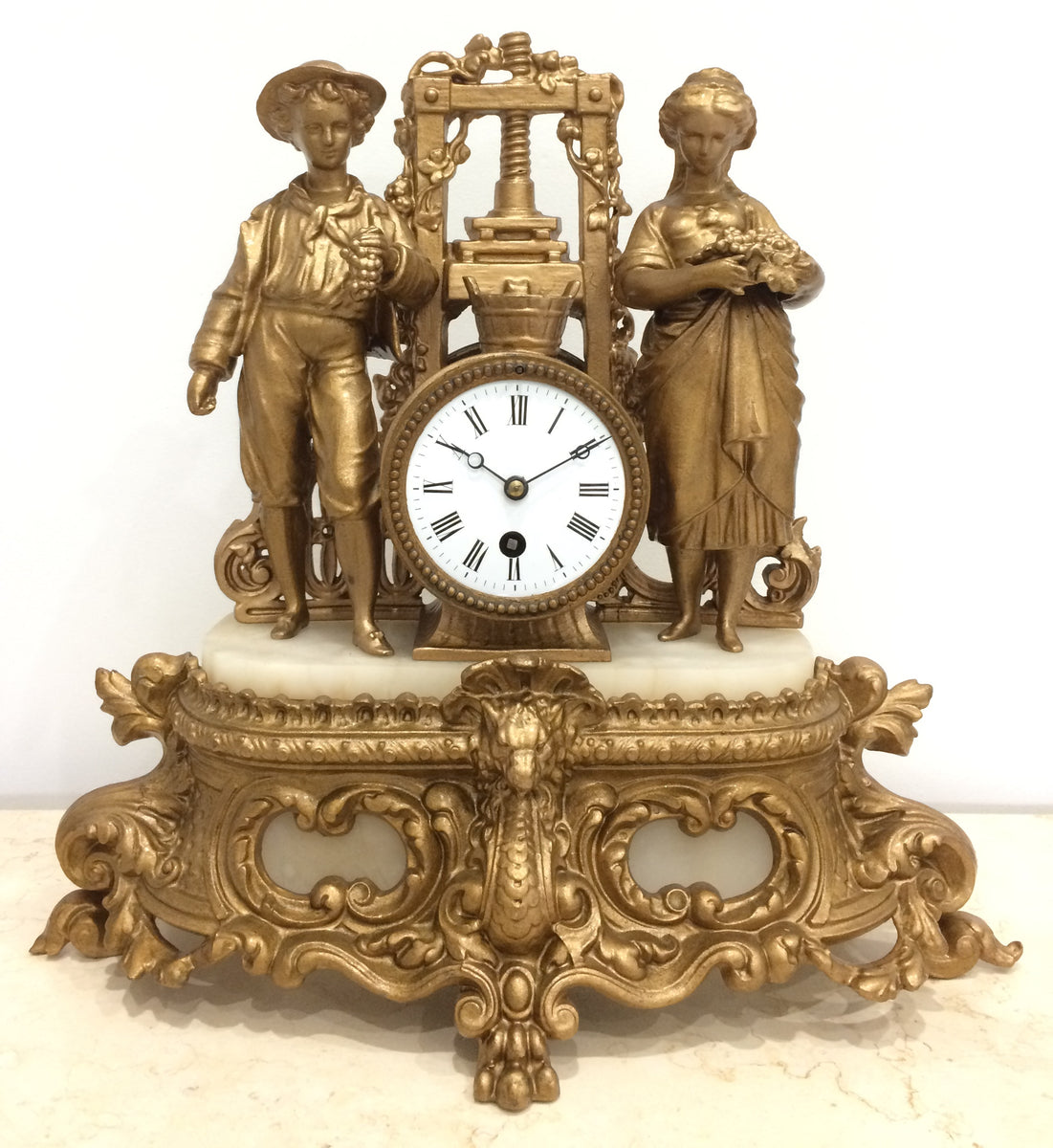 Antique Figural Spelter Mantel Clock | Adelaide Clocks