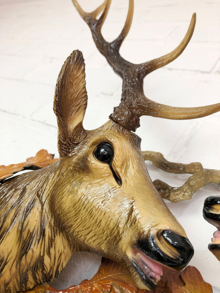 Vintage Stag Deer Heads Battery Wall Clock | Adelaide Clocks