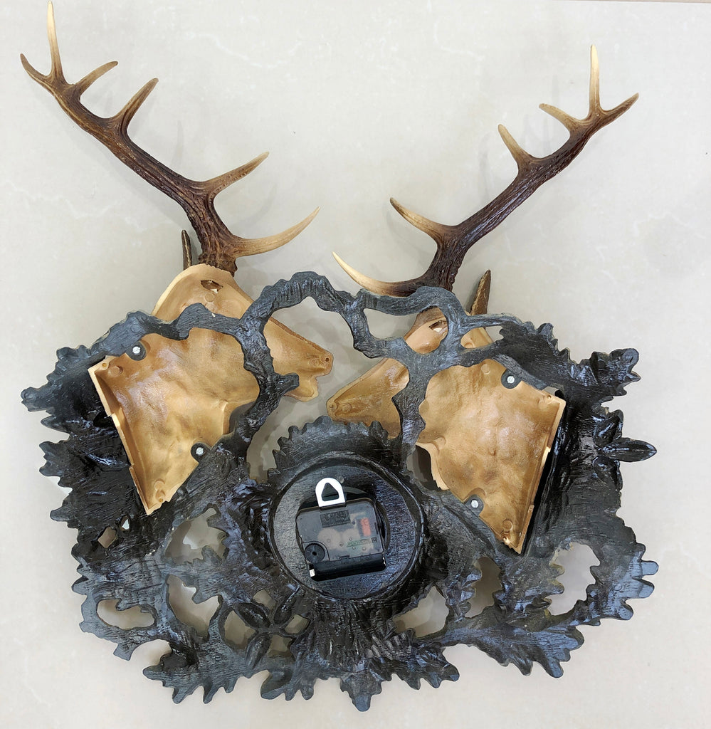 Vintage Stag Deer Heads Battery Wall Clock | Adelaide Clocks