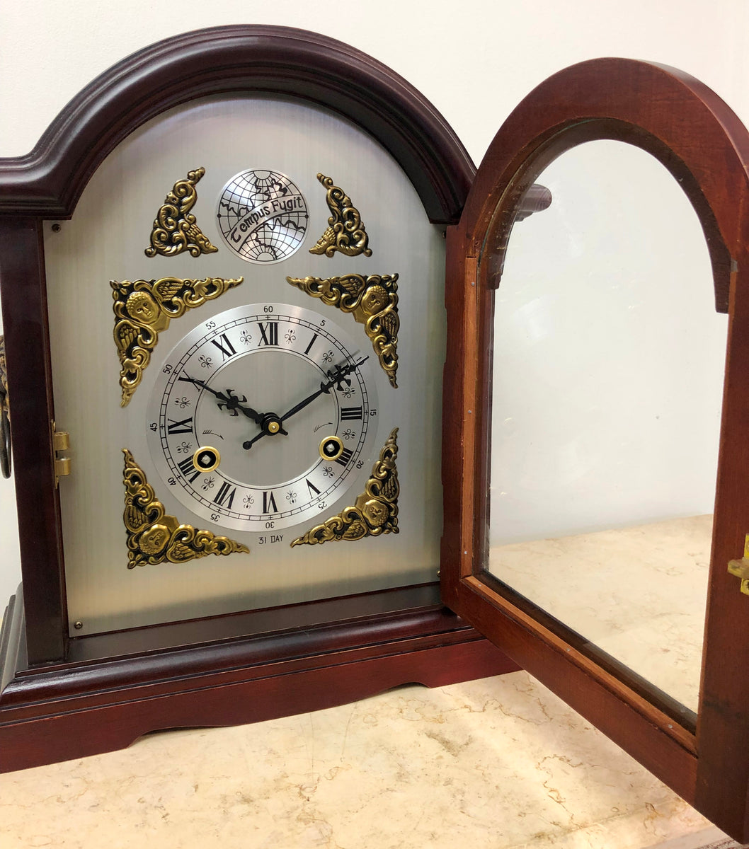 Vintage 31 Day Tempus Fugit Hammer Chime Mantel Clock | Adelaide Clocks