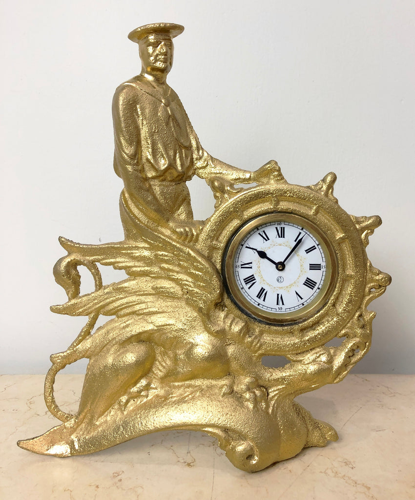 Vintage Sailor Man with Griffin Mantel Clock | Adelaide Clocks