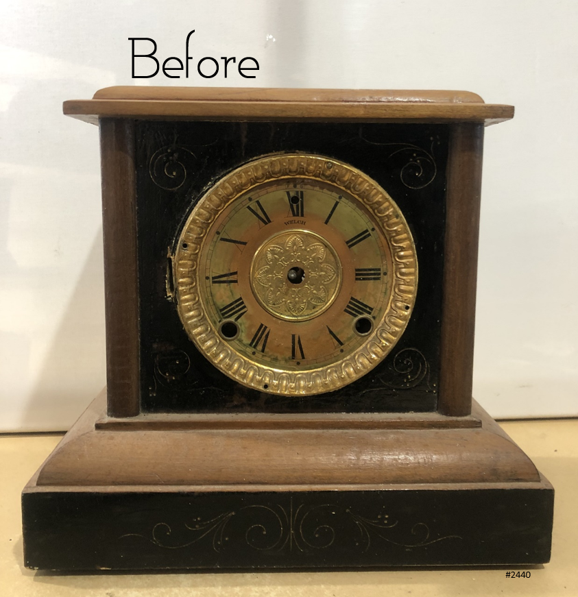 Antique WELCH Bell & Hammer on Coil Chime Mantel Clock | Adelaide Clocks